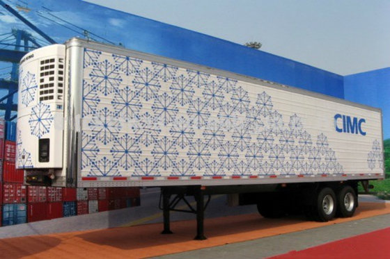 CIMC Enclosed Refrigerated Truck Trailer Electric Connection Type Double Axles