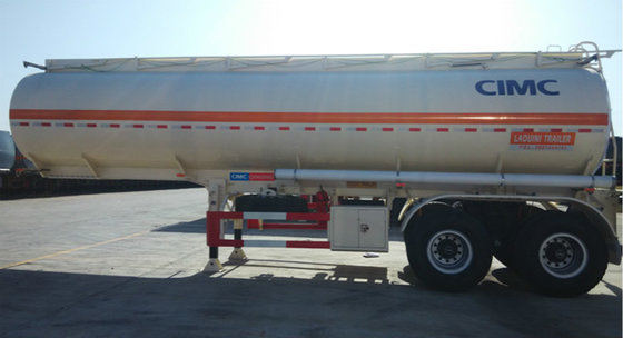 Vibration Resistance Fuel Tank Trailer / Crude Oil Tanker Trailer For Chemical Liquid
