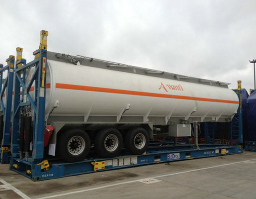 12 Wheels Liquid Fuel Tanker Truck Trailer Safety Gooseneck Structure