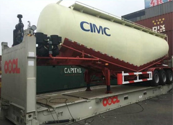 High Strength Cement Tanker Trailer Durable Cement Bulk Carrier 2 Manhole