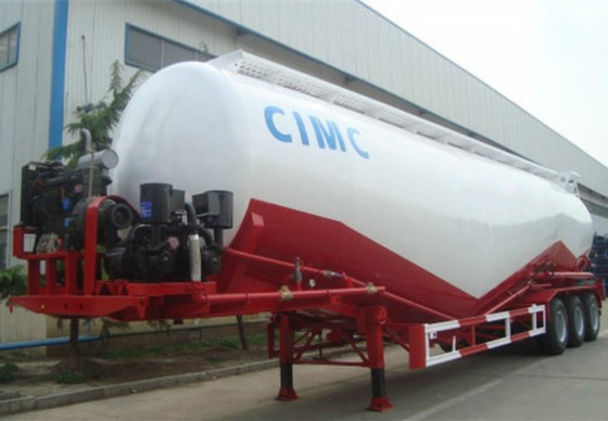 Diesel Engine Cement Bulker Trailer Optional Color With 8m3 Air Compressor
