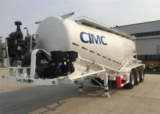 Particle Cement Hauling Trailers Tank Semi Trailer With 8m3 Compressor