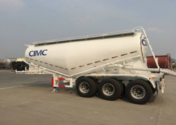 Particle Cement Hauling Trailers Tank Semi Trailer With 8m3 Compressor