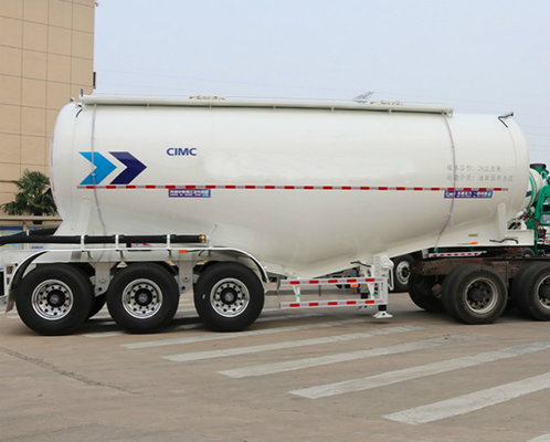 Three Axles Cement Tanker Trailer Q235 Q345 Carbon Steel Bulk Cement Truck