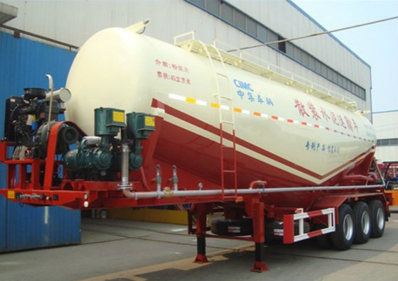 Concrete Cement Tanker Trailer Dry Bulk Cement Trailers With 2 Compartments