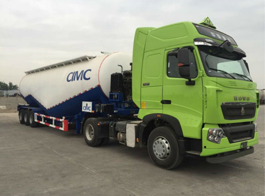3 Or 4 Axles Bulk Cement Tanker Trailer V Silo Shape 50m3 Standard 28T