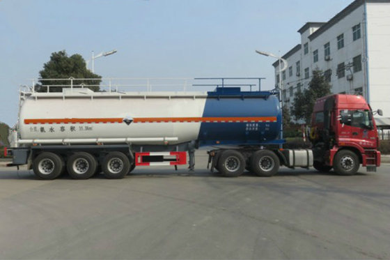 42 Ton Liquid Chemical Tank Trailer For Concentrated Sulfuric Acid