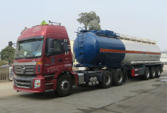 42 Ton Liquid Chemical Tank Trailer For Concentrated Sulfuric Acid