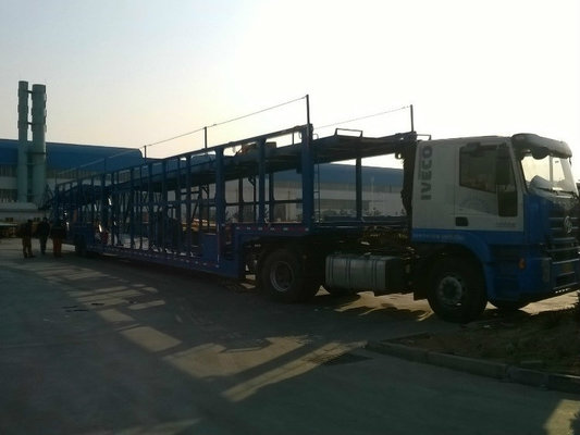 Stable Running Car Carrier Trailer Three Axle Skeleton Gooseneck Type