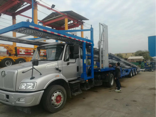 Vehicle Car Carrier Trailer Auto Transport Truck Double Deck With Ramp