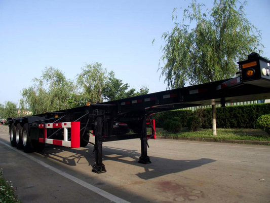 3 Axle 40ft Flatbed Container Trailer With High Tensile Strength Chassis