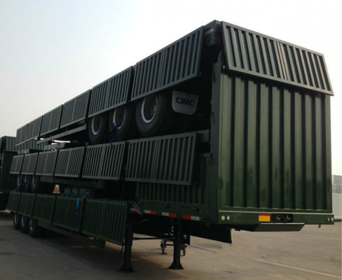 60 Tons High Sidewall Cargo Container Trailer 6 Tyre 12 Tyre Container Semi Trailer