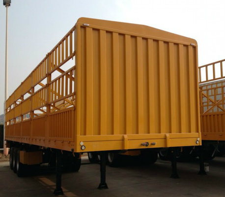 12 Wheels 40 Tons Livestock Semi Trailers Triple Axle High Tensile Carbon Steel