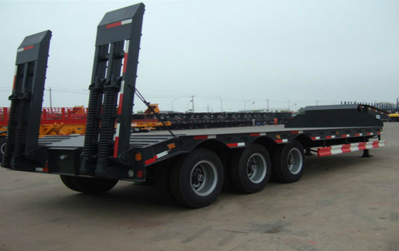 Triple Axles Flatbed Small Lowboy Trailer CIMC Low Bed Semi Trailer