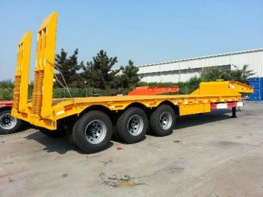 3 Axles Gooseneck Low Bed Trailer Transporter 70 Ton For Heavy Excavator Wheelloader