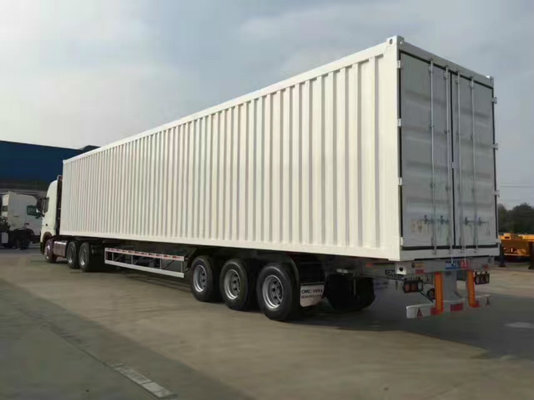 3 axle 13M Box Semi Trailer , Strong Corrugated Box Van Type Trailer , 50 Tons CIMC Dry Van Trailer