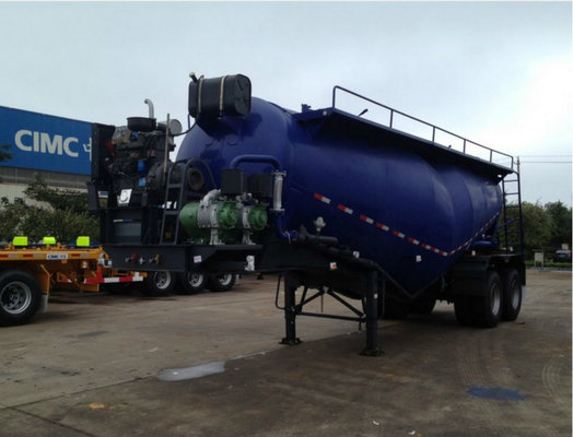 Commercial Durable Cement Tanker Trailer 35-40 Tons With Independent Engine