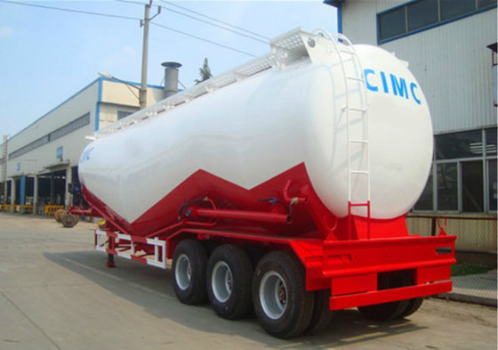 Diesel Engine Cement Bulker Trailer Optional Color With 8m3 Air Compressor