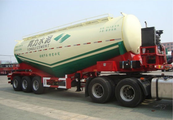 42CBM Bulk Cement Truck Mechanical Suspension For Transport Powder Material