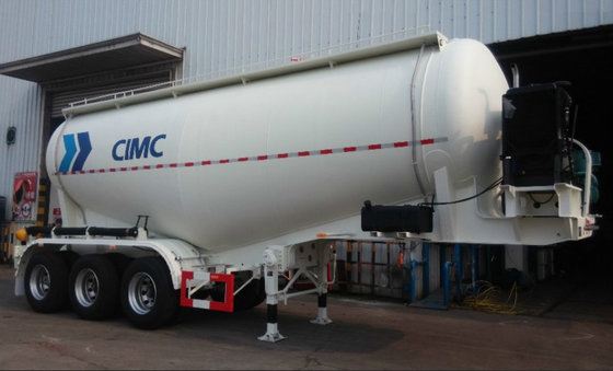 Pneumatic Cement Tanker Trailer Cement Bulk Carrier Truck Mechanical Suspension
