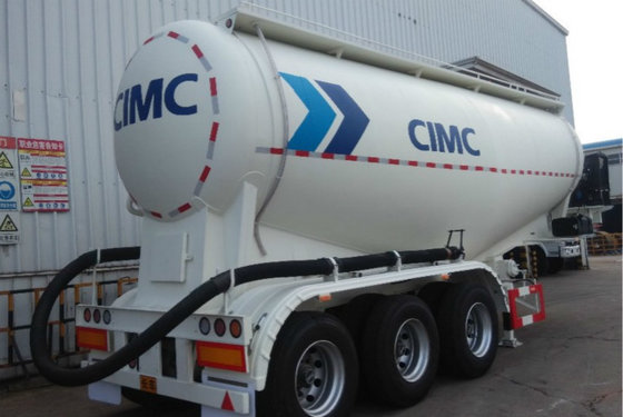 Three Axles Cement Tanker Trailer Q235 Q345 Carbon Steel Bulk Cement Truck
