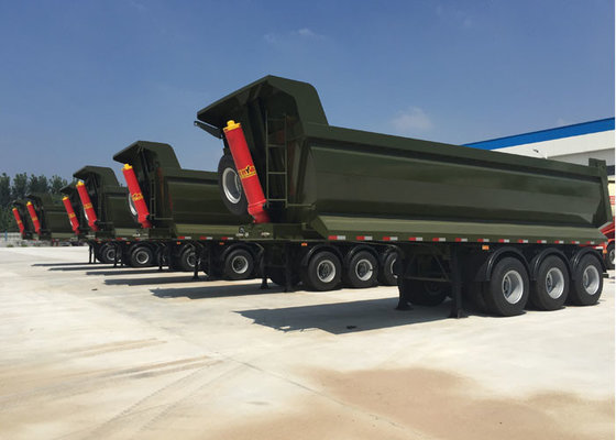 CIMC high quality double 3 axle dump trailer self dumper trailer semi end dump trailer for sale