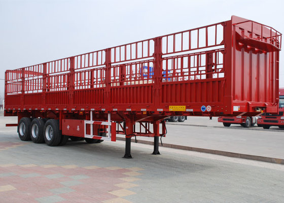 CIMC flatbed trailer stake semi trailer tri axle high drop side body trailer for sale