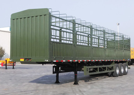 CIMC flatbed trailer stake semi trailer tri axle high drop side body trailer for sale