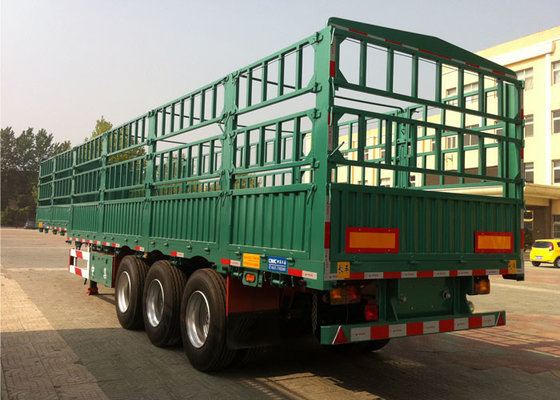 CIMC flatbed trailer stake semi trailer tri axle high drop side body trailer for sale