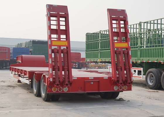 CIMC 60 t hydraulic low bed trailer excavator transport semi trailer dimension of 16m 3 axles