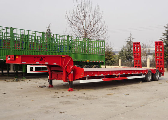 CIMC 60 t hydraulic low bed trailer excavator transport semi trailer dimension of 16m 3 axles