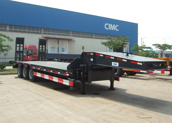 CIMC best flatbed lowbed trailer for equipment transport goose neck trailer for sale