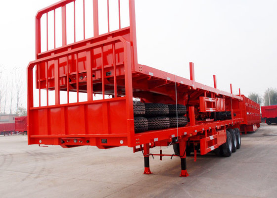 CIMC 20 ft flatbed trailer with iron stake 40 ft high bed semi trailer for container transportation