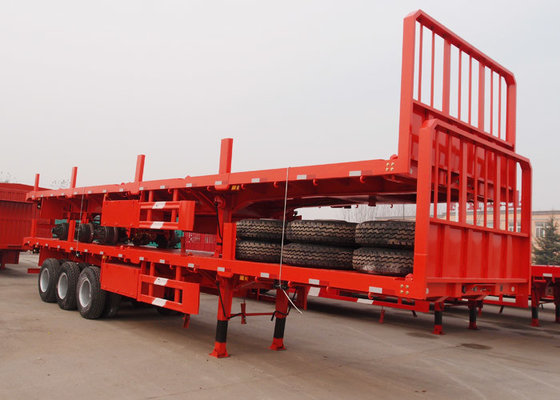 CIMC 20 ft flatbed trailer with iron stake 40 ft high bed semi trailer for container transportation