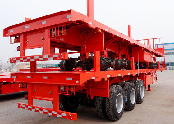 CIMC 20 ft flatbed trailer with iron stake 40 ft high bed semi trailer for container transportation