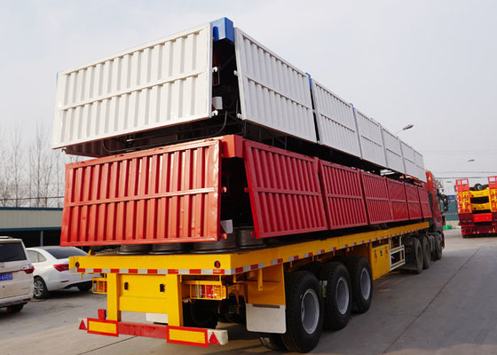 CIMC side wall semi trailer for bulk cargo 40 ft flatbed trailer with side wall drop side trailer