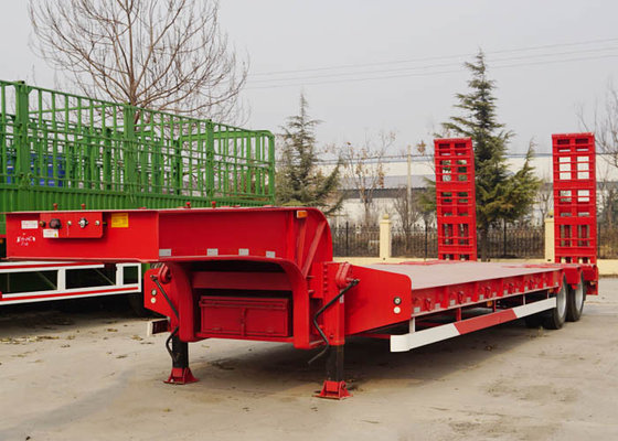 CIMC 3 axle low bed semi trailer lowboy trailer 100 T goose neck lowbed trailer 2 or 3 axle lowbed trailer