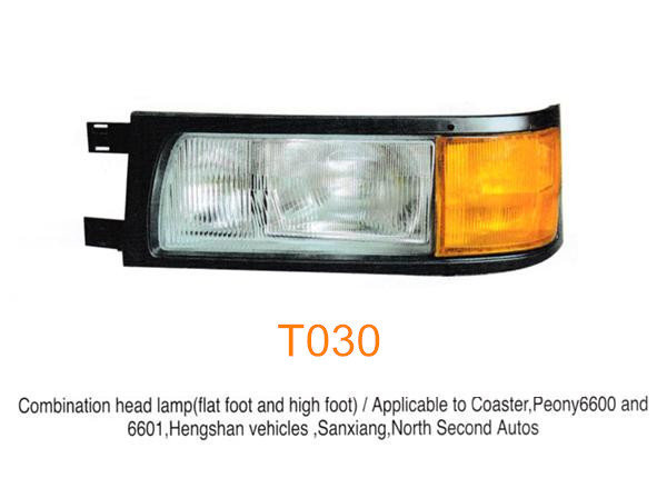 Toyota coaster Combination head lamp（flat foot and high foot）(T030),applicable to coaster,Mudan bus 6600,6601