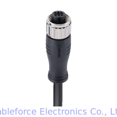 8 Pin M12 Plug Connector A Coded Female Shielded Connector Molded PUR Cable