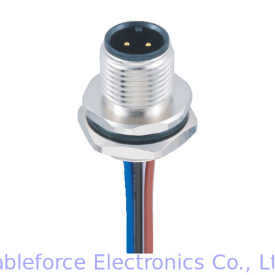 M12 connettore maschio di montaggio posteriore, un connettore impermeabile resistente UV di 8 Pin