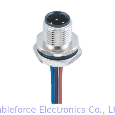 Gold Plated M12 Panel Mount Connector 4 Pin Male Solder Type For Logistic Devices
