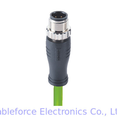 PVC / PUR M12 D Coded Connector Single Ended Cable Plug For Fieldbus Cabling