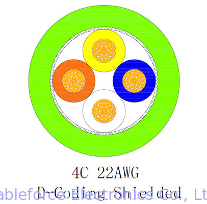PVC / PUR M12 D Coded Connector Single Ended Cable Plug For Fieldbus Cabling