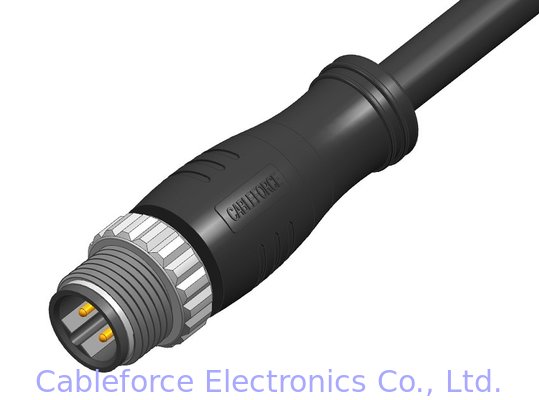 PVC / PUR M12 D Coded Connector Single Ended Cable Plug For Fieldbus Cabling