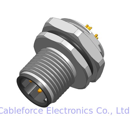 UV Resistant M12 Plug Connector Gold Plated 4 Pin Male Connector For Light Grid