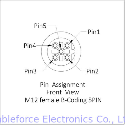 Front Mounting M12 Plug Connector Female 5 Pin B - Coding Solder Type For Sensor