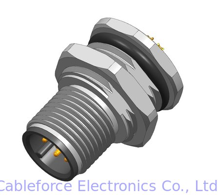 Sensor Male M12 Panel Mount Connector Front Mounting 8 Pin With PUR Cable