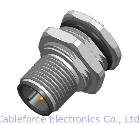 IP67 / IP68 M12 Plug Connector Male 4 Pin A Coding Solder Type Front Mounting