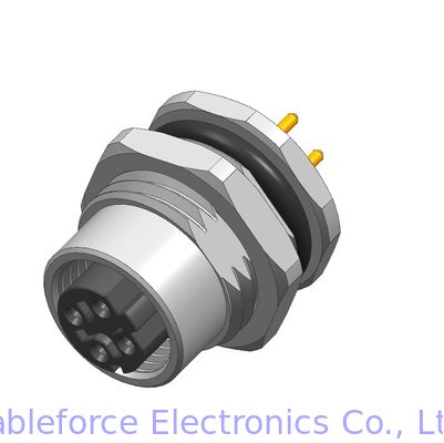 Panel Mount Ethernet Connector , IP67 / IP68 4 Pin Round Connector Female