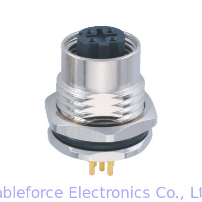 Panel Mount Ethernet Connector , IP67 / IP68 4 Pin Round Connector Female